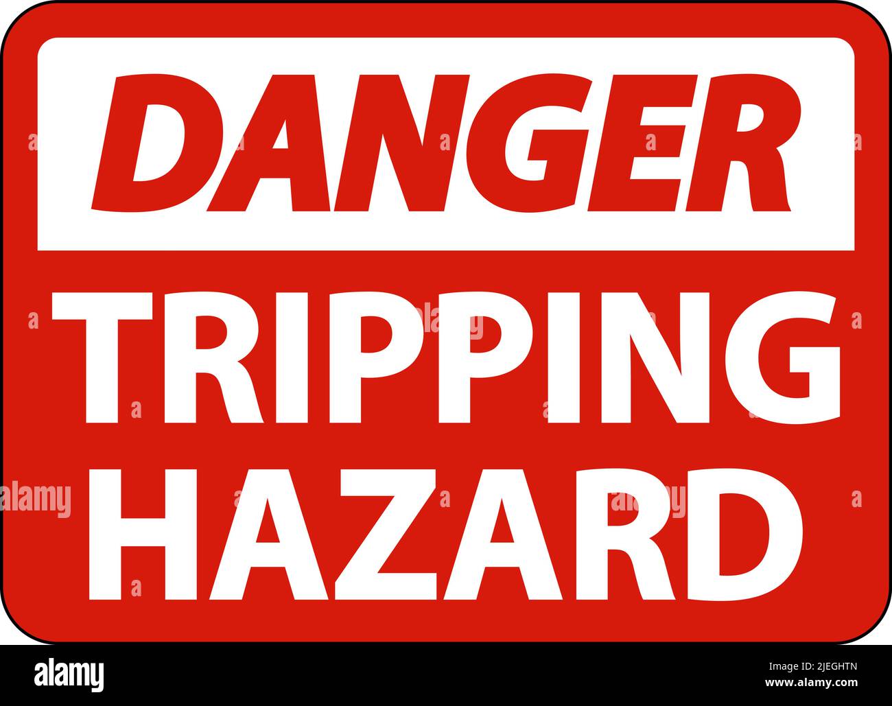 Danger Tripping Hazard Sign On White Background Stock Vector Image ...