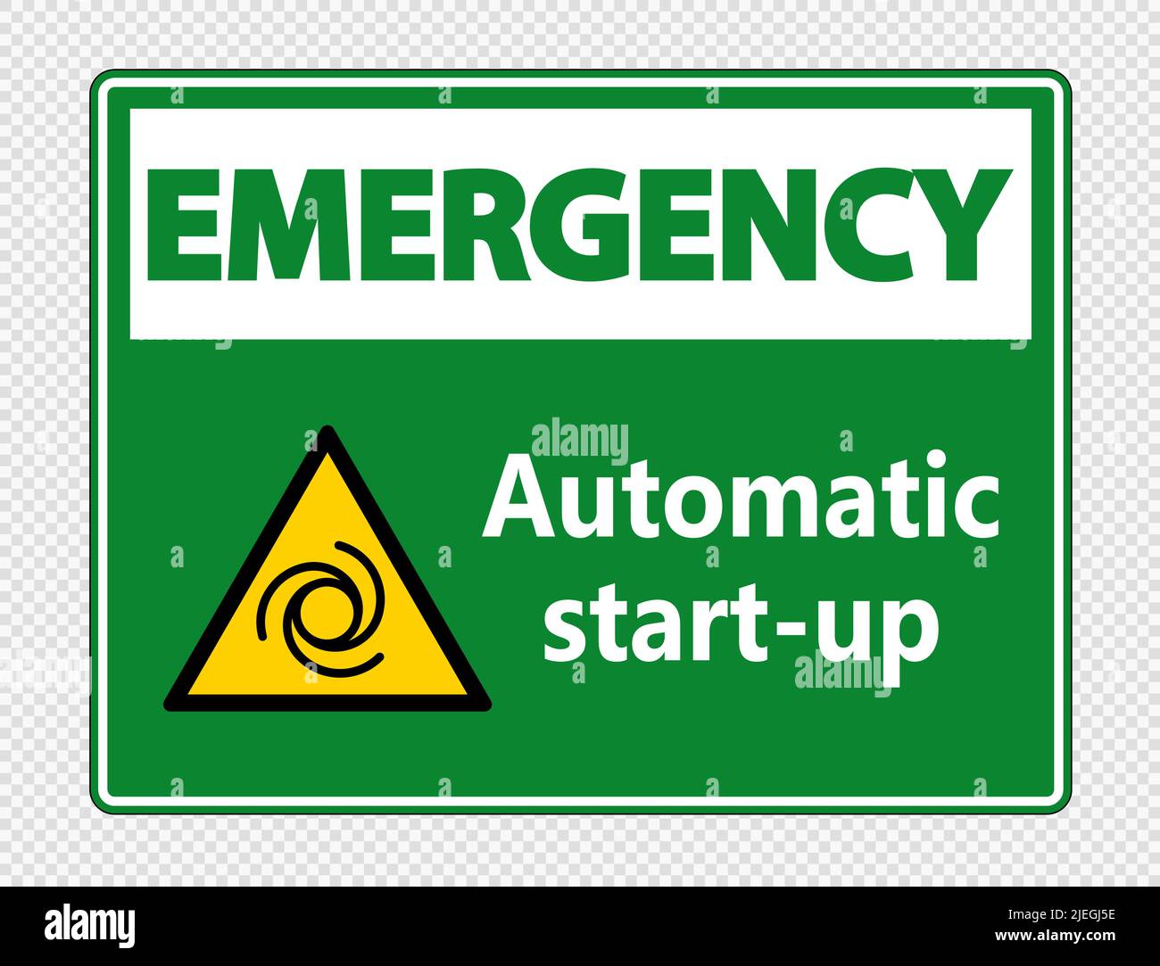 Emergency automatic start-up sign on transparent background,vector ...