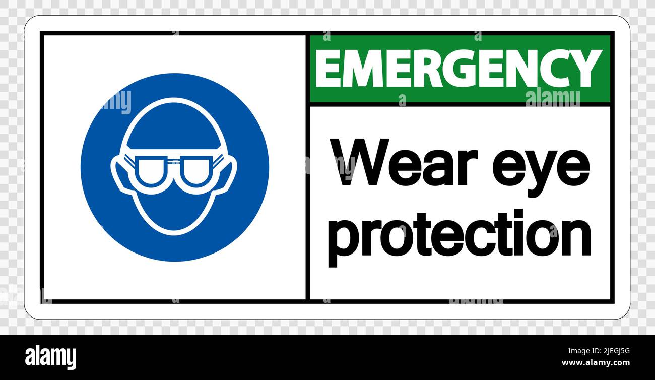 Emergency Wear eye protection on transparent background,vector ...