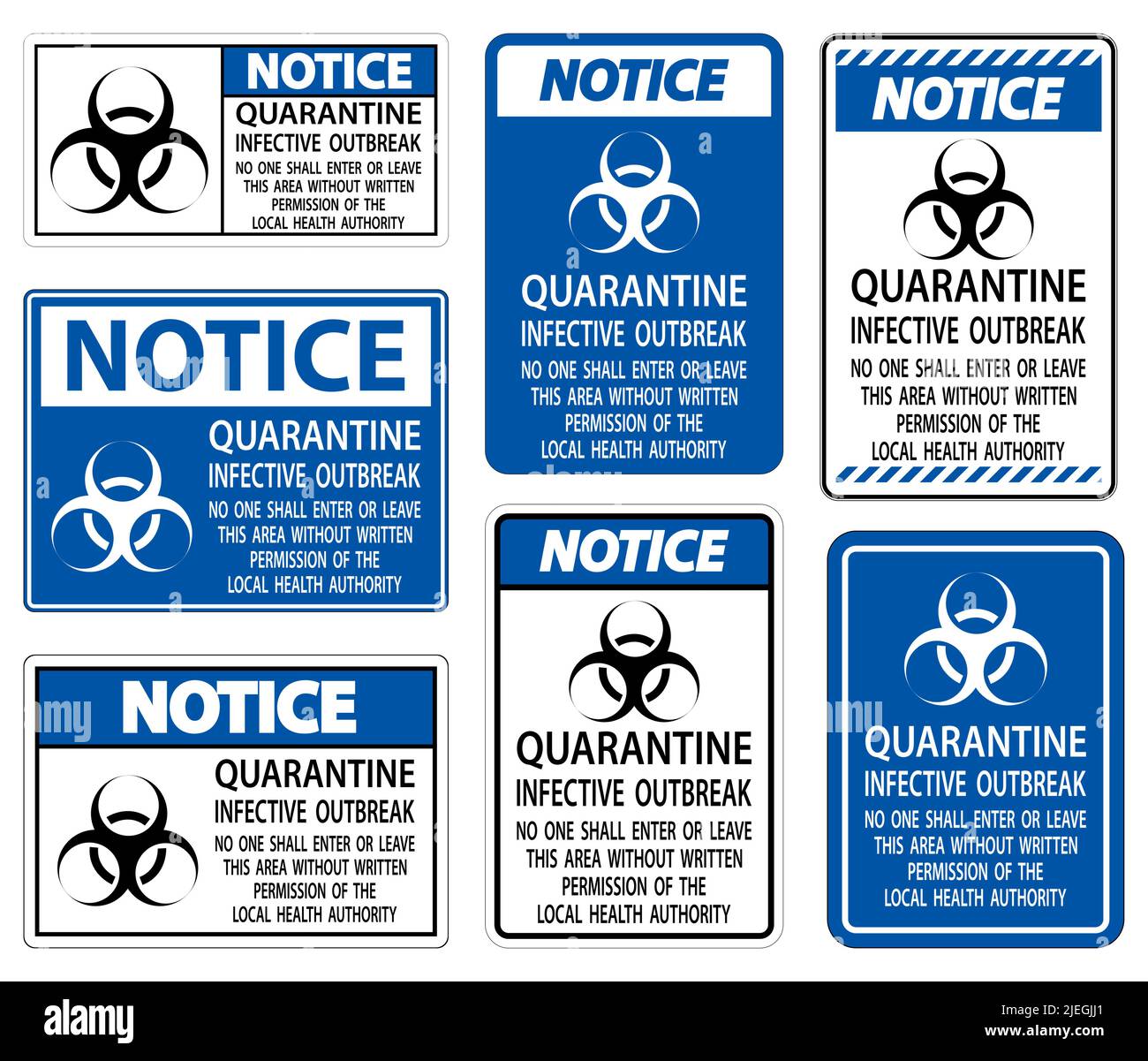 Notice Quarantine Infective Outbreak Sign Isolate on transparent ...