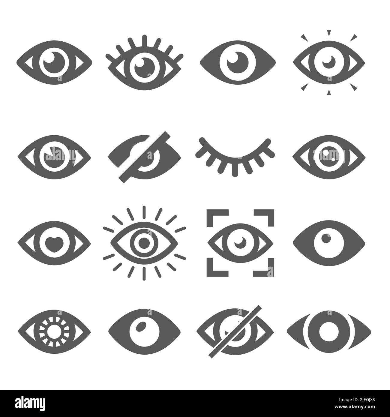 Eye icon set on white background Stock Vector Image & Art - Alamy