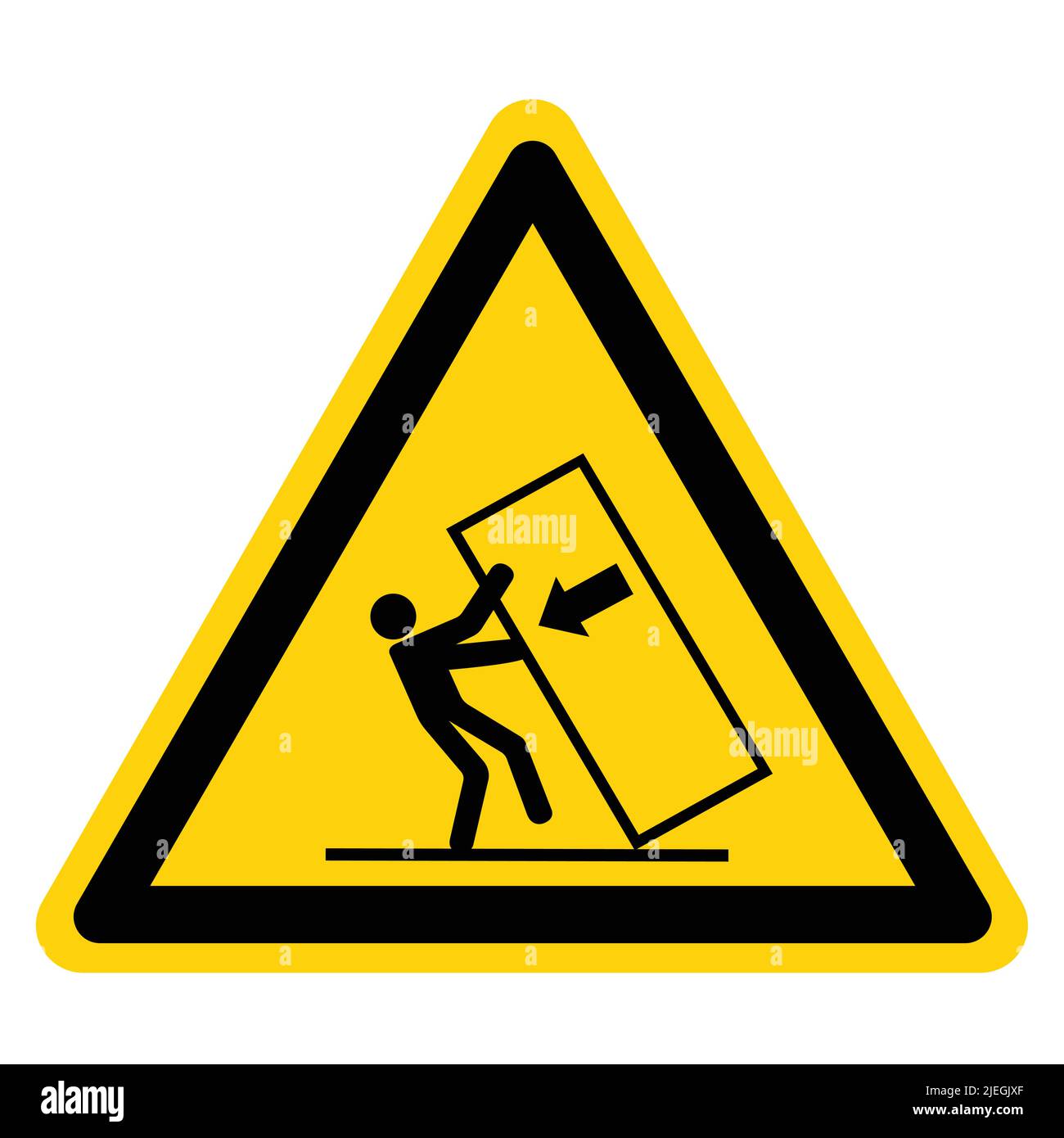 Body Crush Tip over Hazard Symbol Sign Isolate On White Background ...