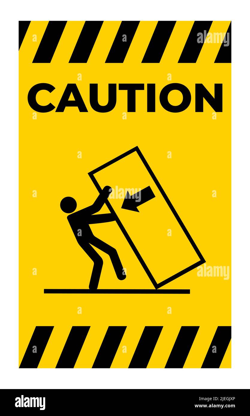 Body Crush Tip over Hazard Symbol Sign Isolate On White Background ...