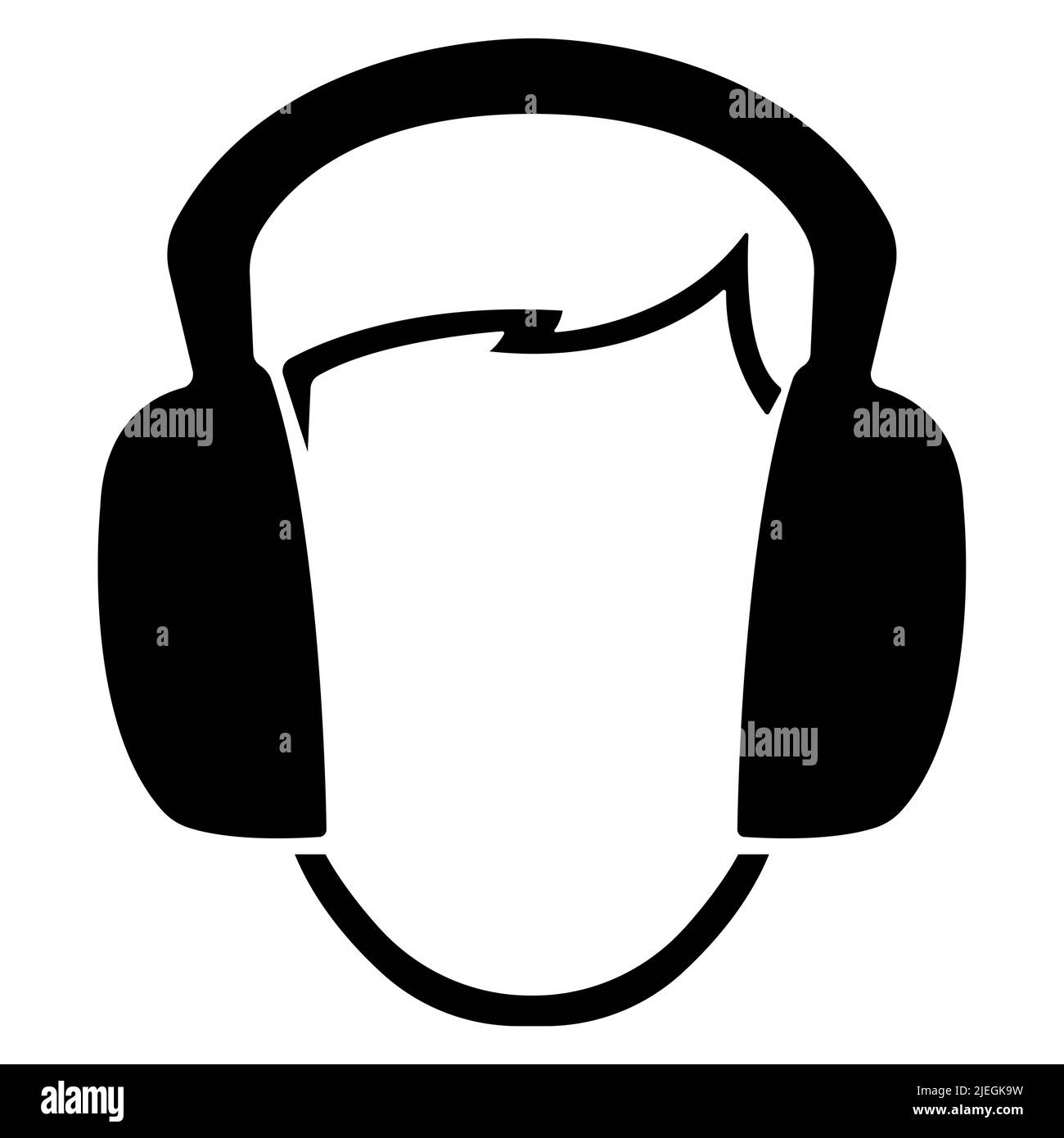 Symbol Wear Ear muff sign Isolate On White Background Stock Vector ...