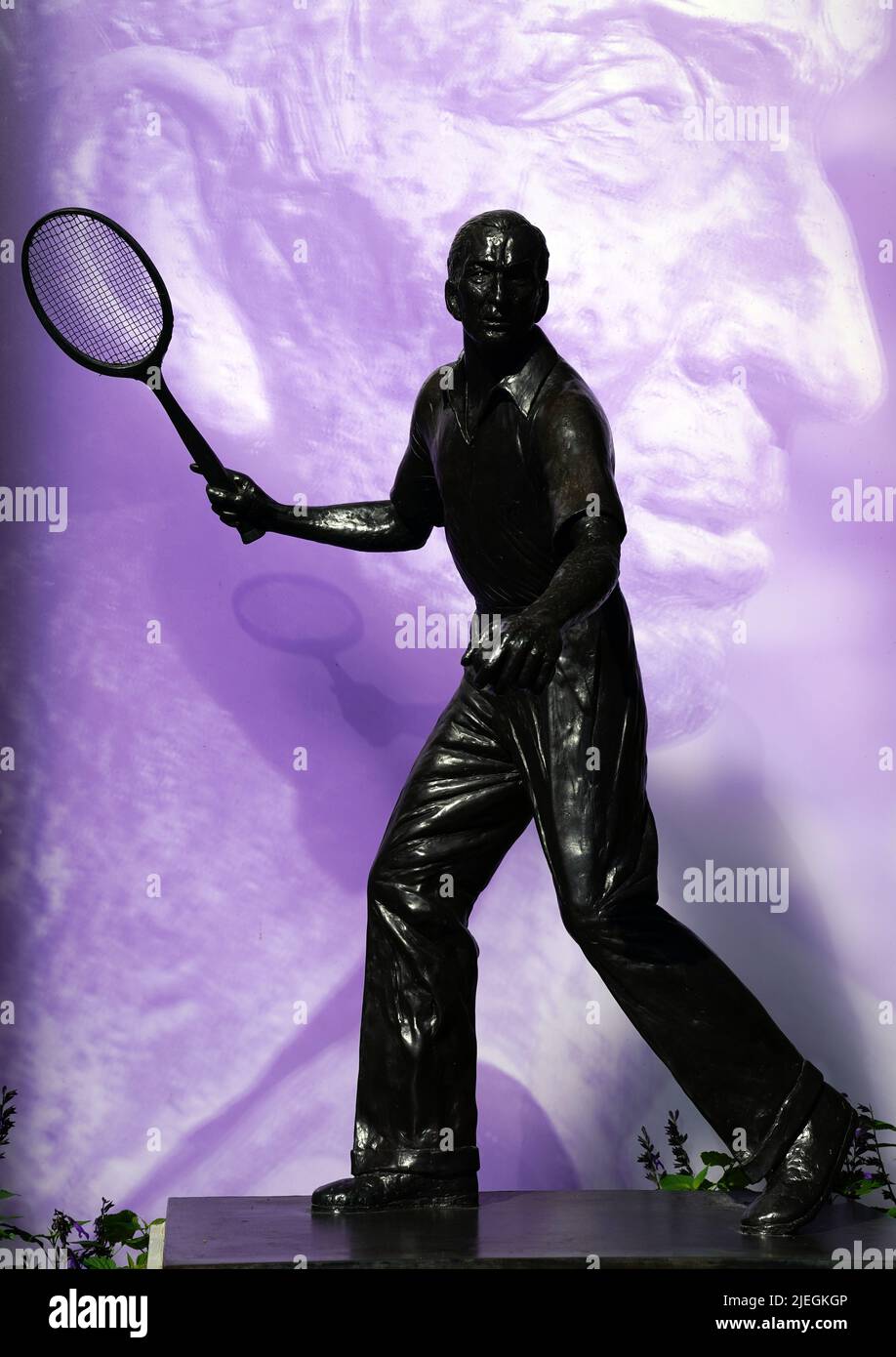 The Fred Perry statue outside centre court on day one of the 2022 ...