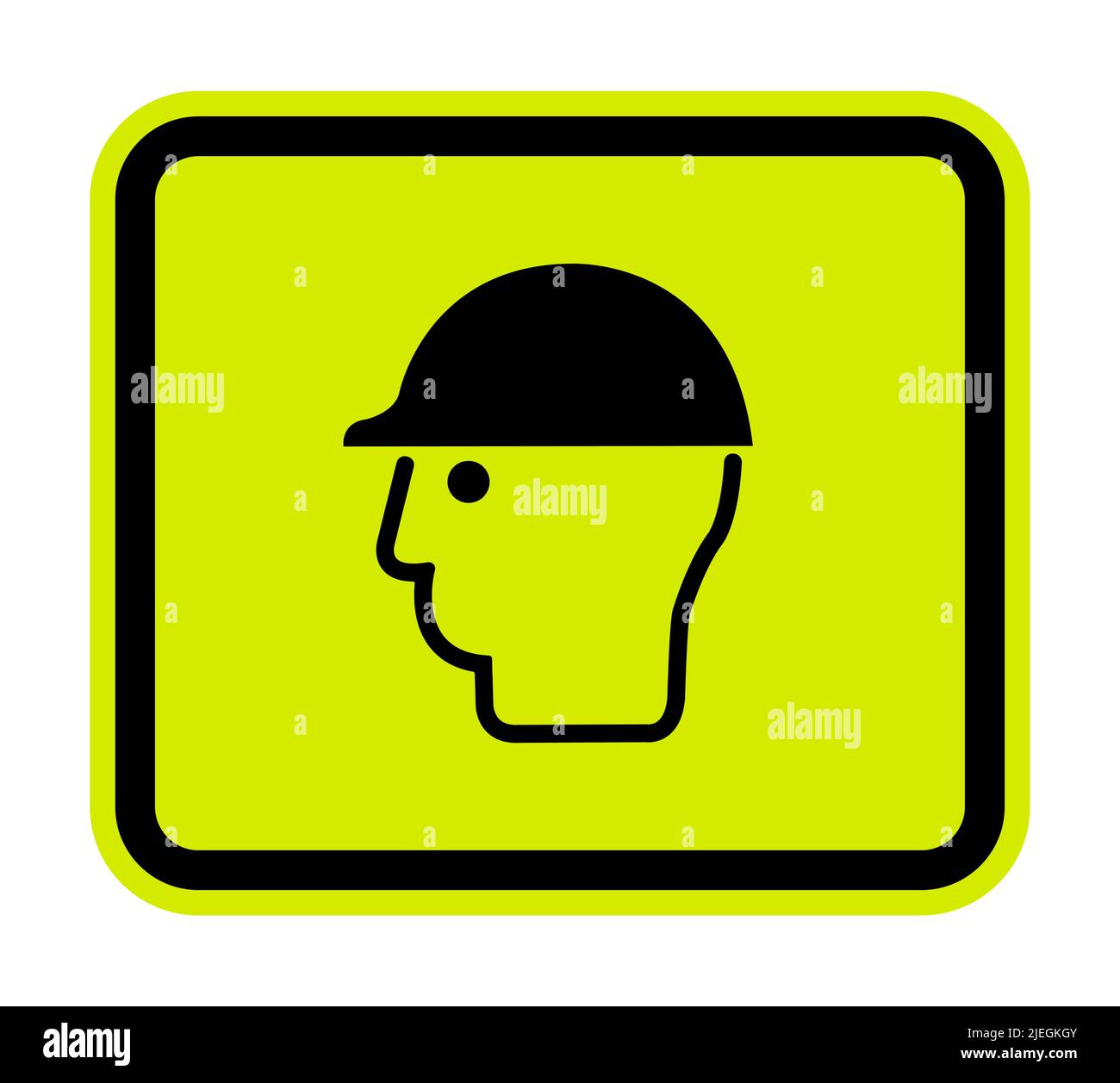Symbol Wear Head Protection Isolate On White Background,Vector ...