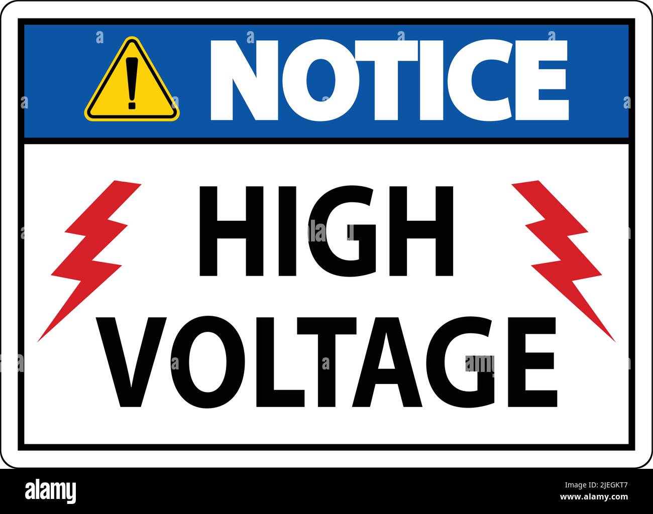 Notice High Voltage Sign On White Background Stock Vector Image & Art ...