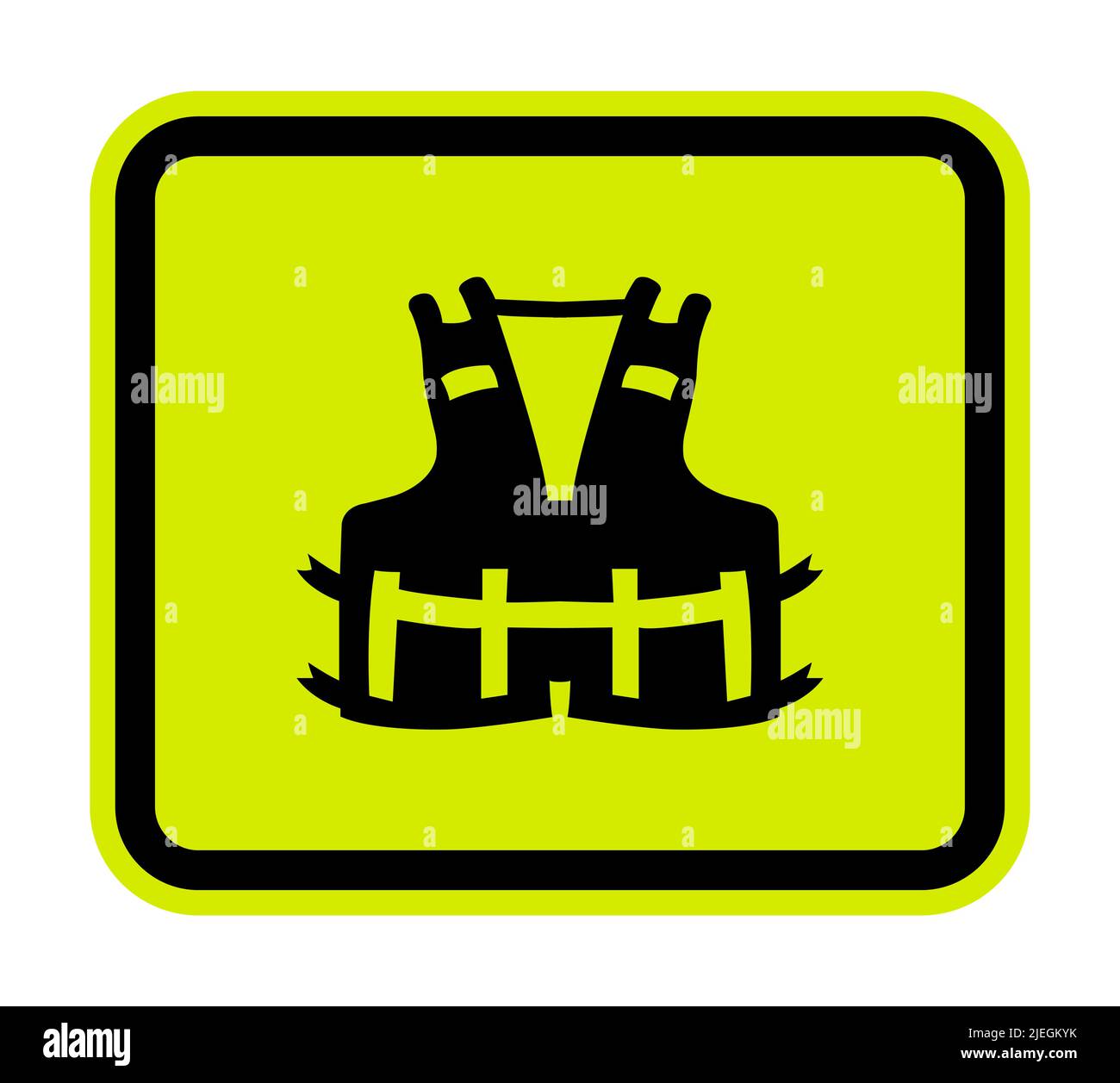 PPE Icon.Wearing a life jacket for safety Symbol Sign Isolate On White ...