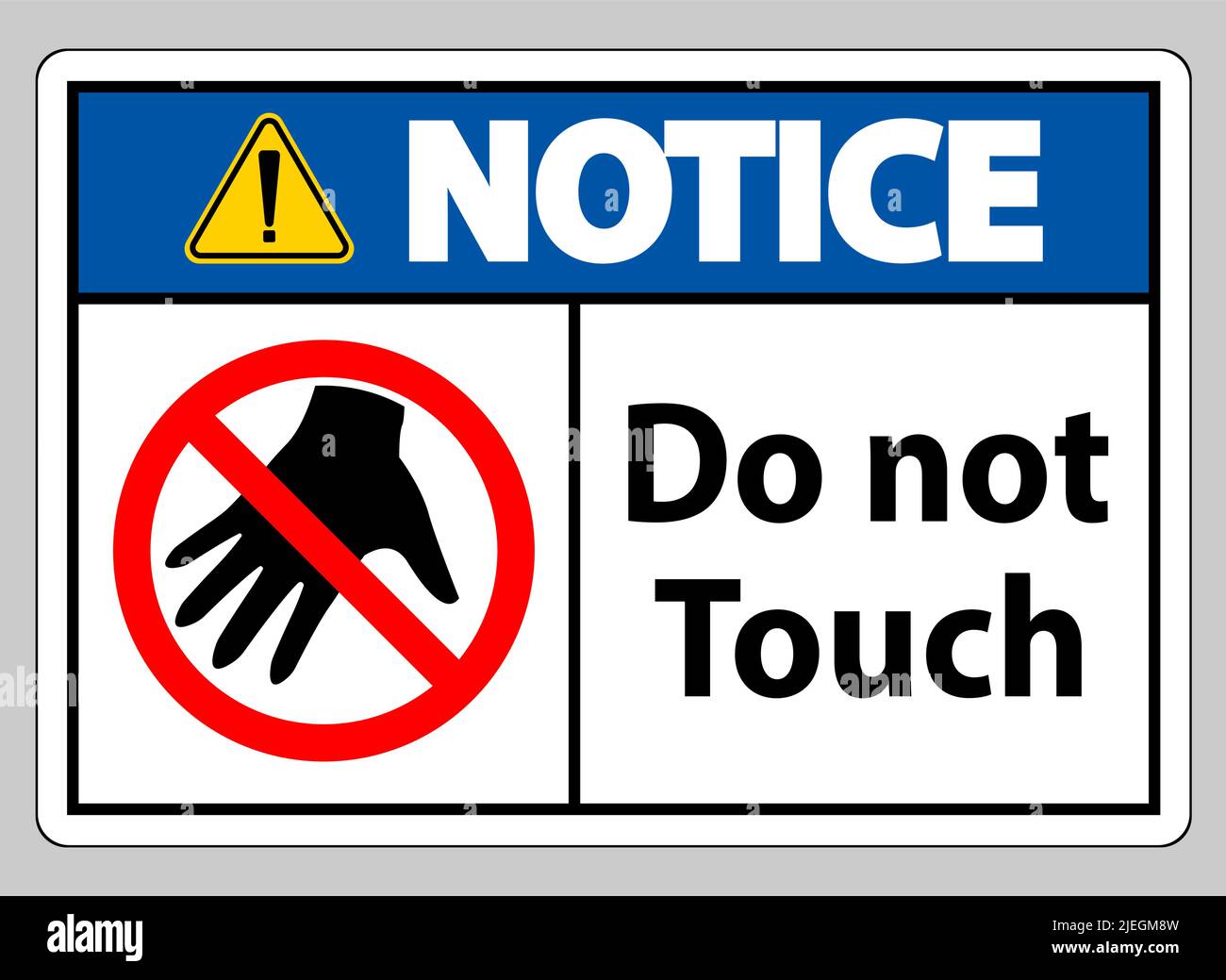Notice sign do not touch and please do not touch Stock Vector Image ...