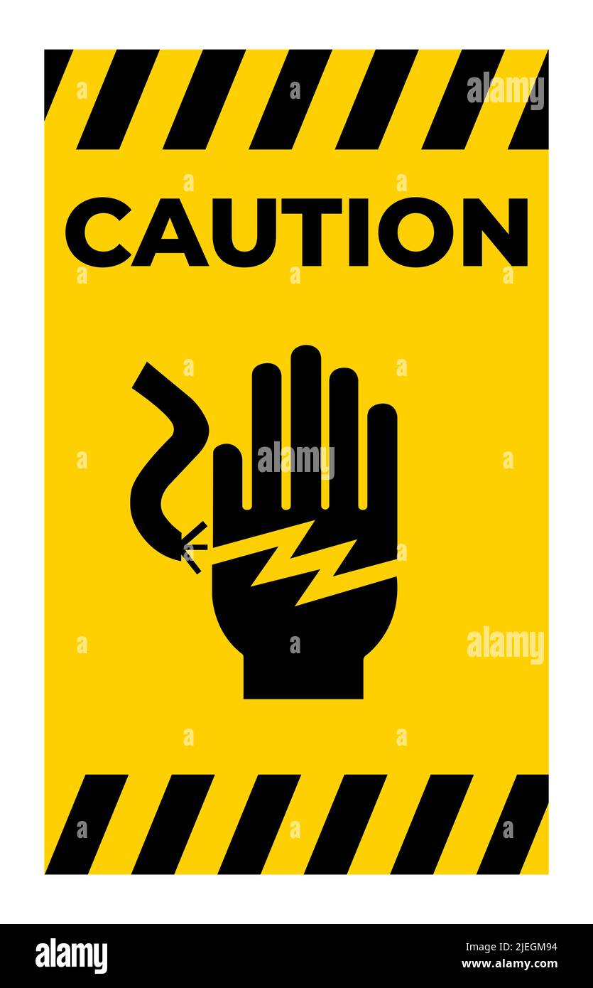 Electrical Shock Electrocution Symbol Sign On White Background Stock ...