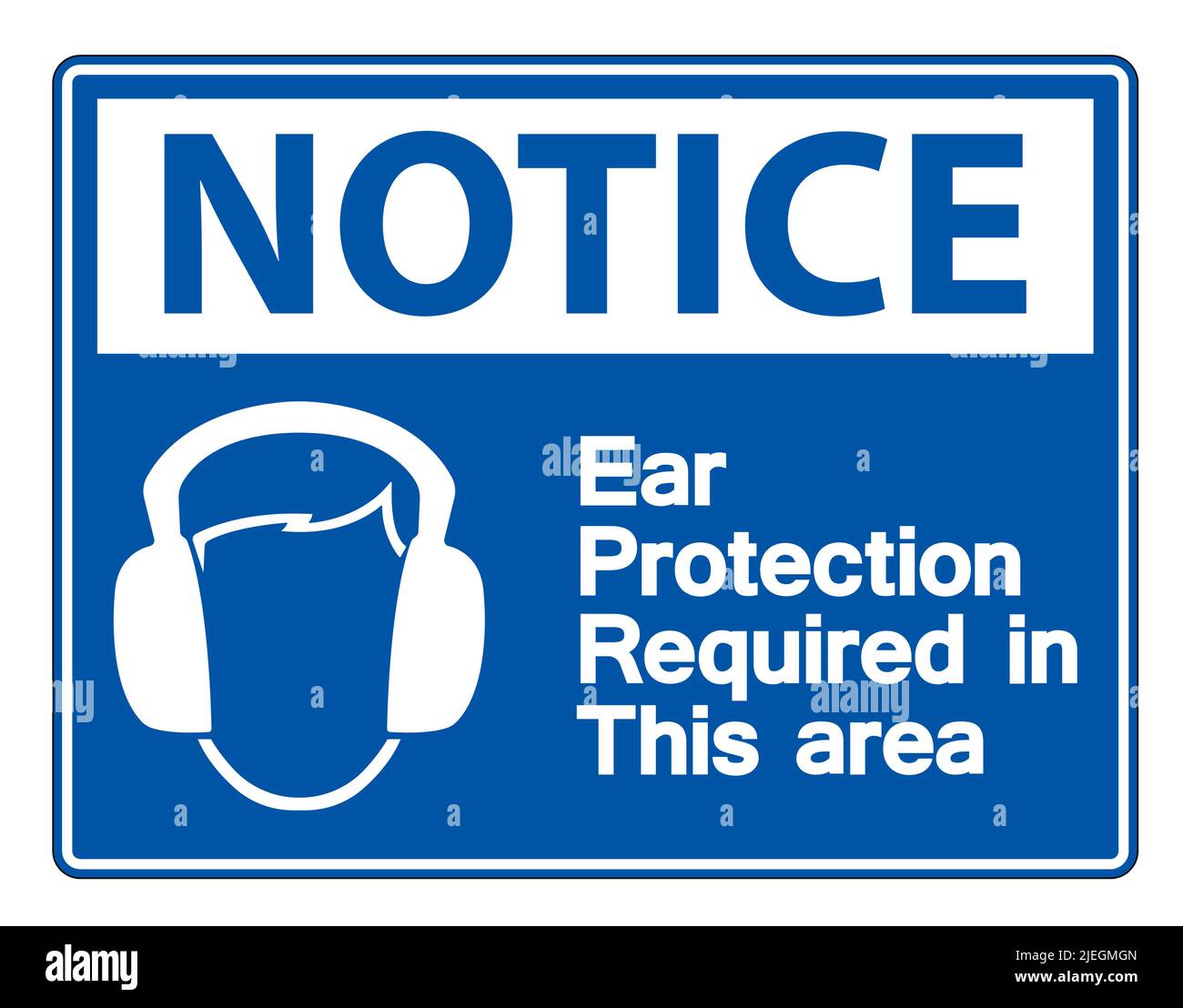 Notice Ear Protection Required In This Area Symbol Sign on transparent ...