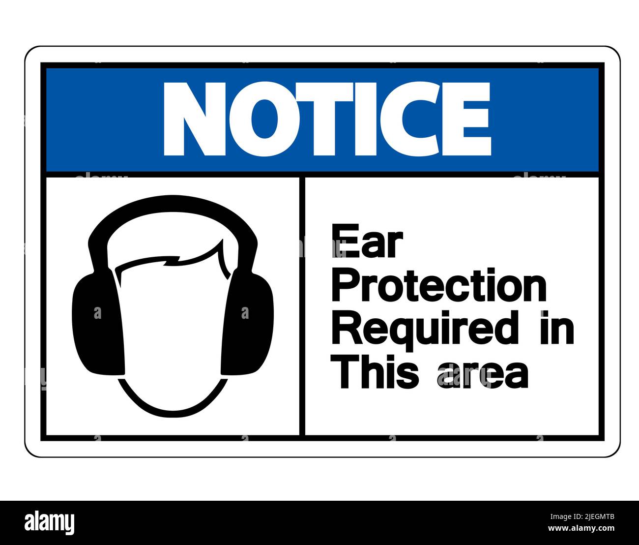 Notice Ear Protection Required In This Area Symbol Sign on transparent ...