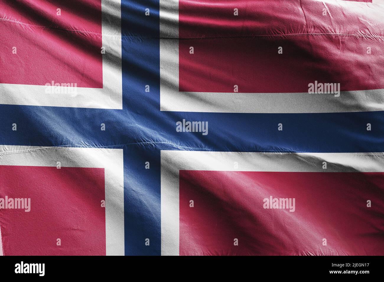 The national flag of Norway is red with a navy blue Scandinavian cross ...