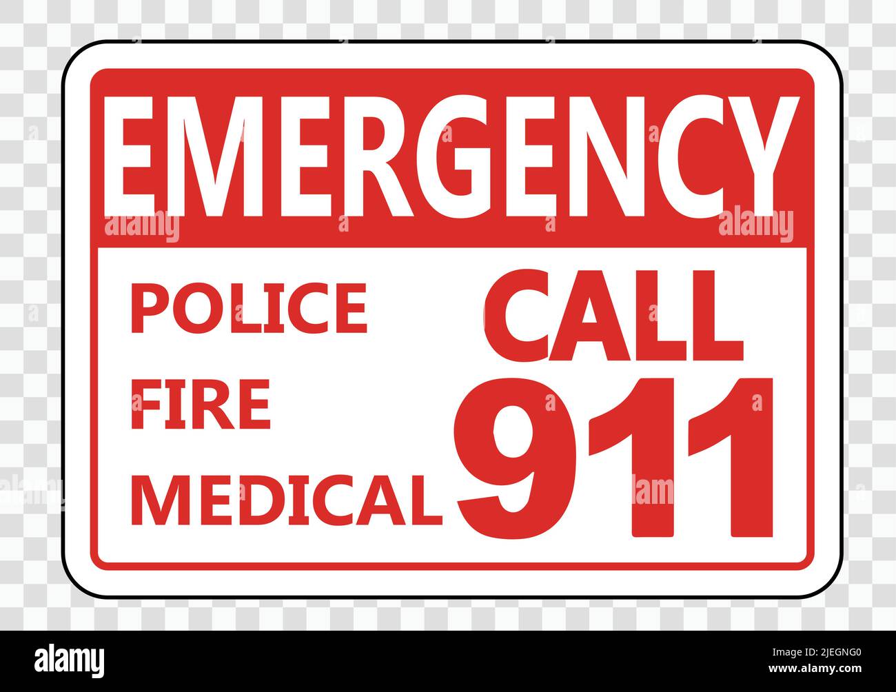 Emergency Call 911 Sign on transparent background,vector illustration ...