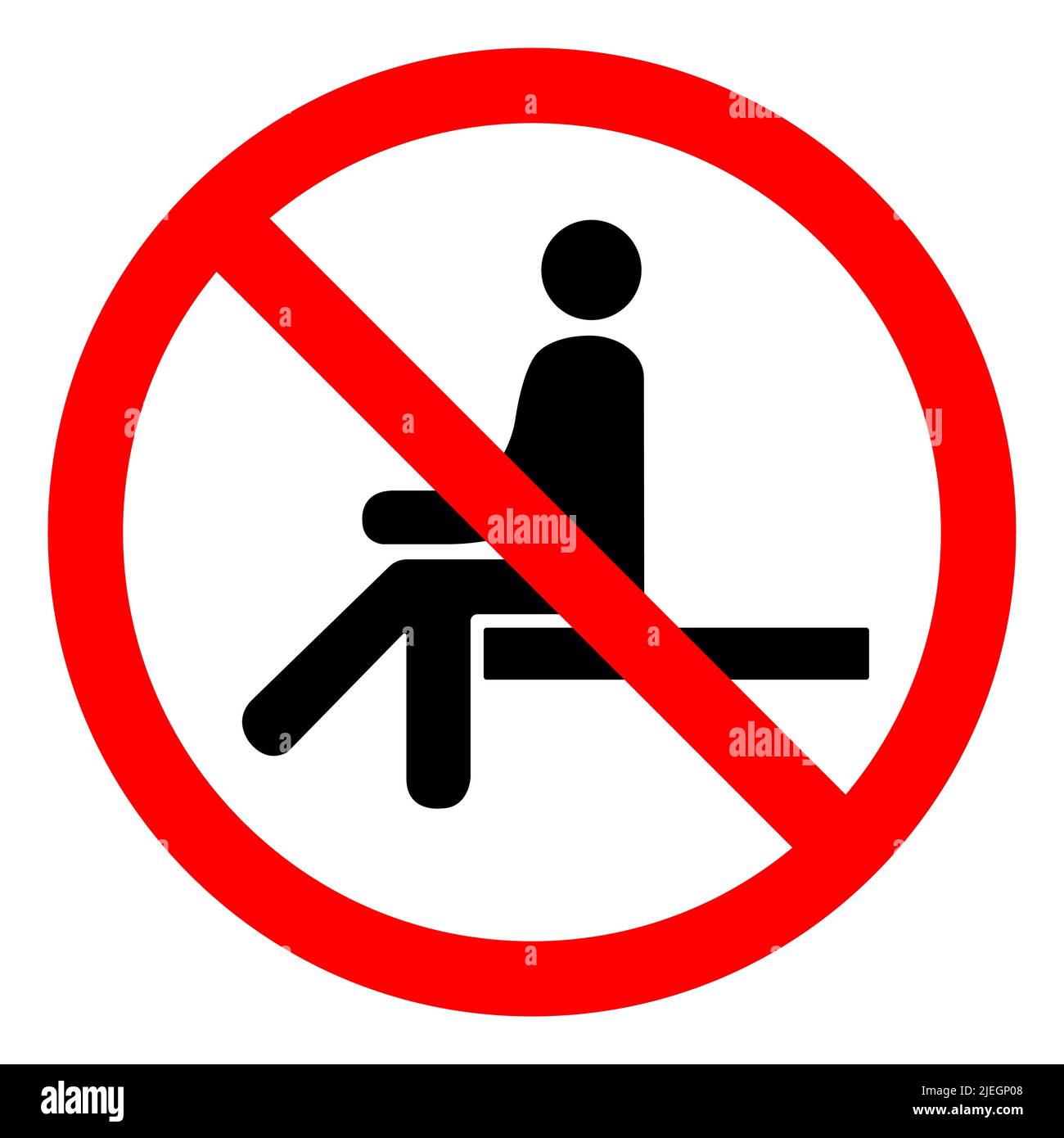 No Sitting Symbol On White Background Stock Vector Image & Art - Alamy