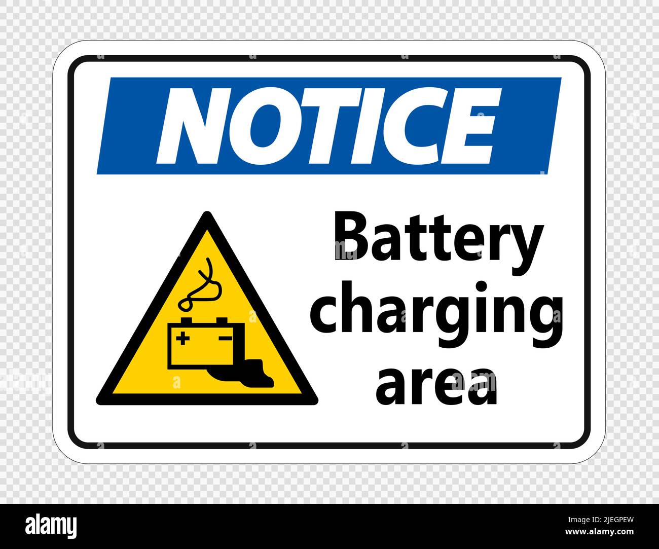Notice battery charging area Sign on transparent background,vector ...