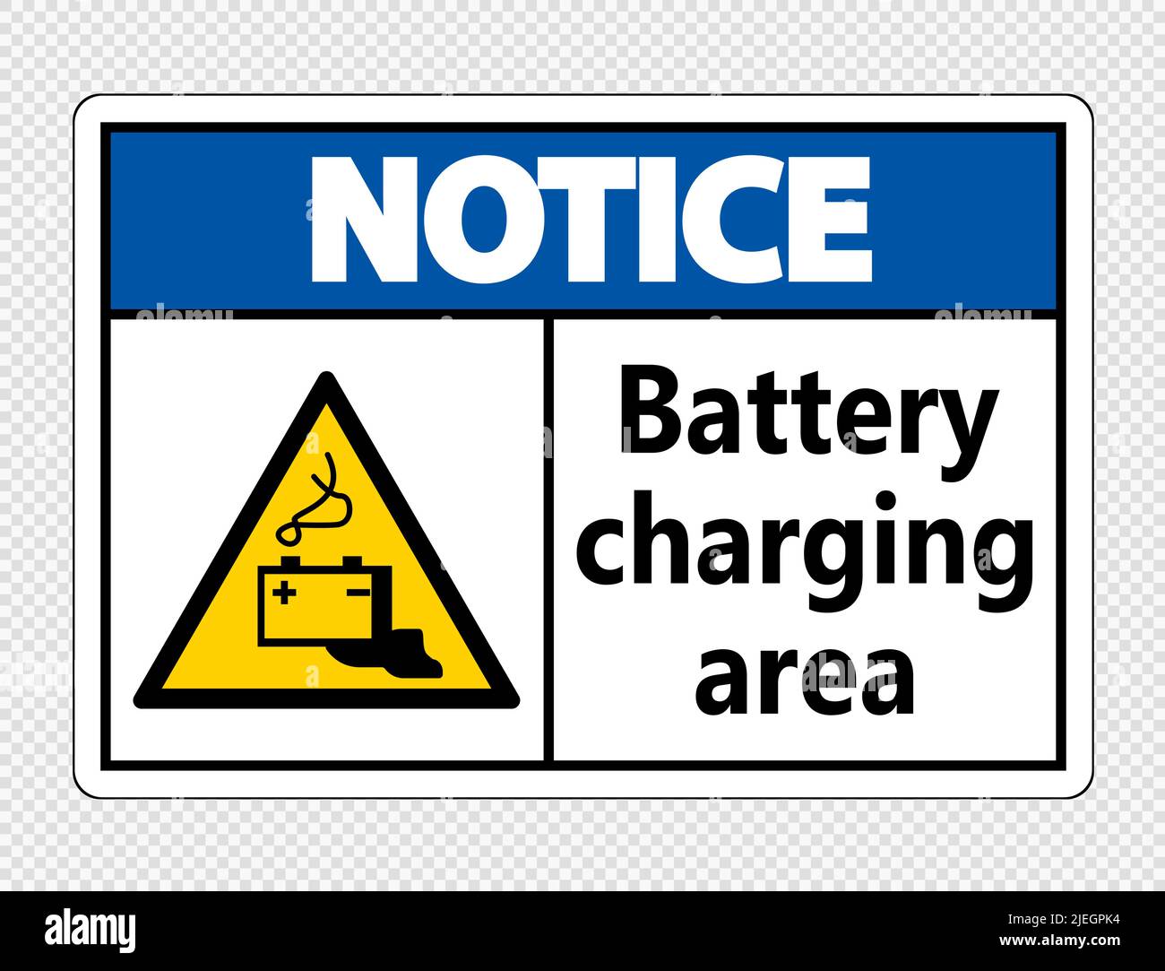 Notice battery charging area Sign on transparent background,vector ...