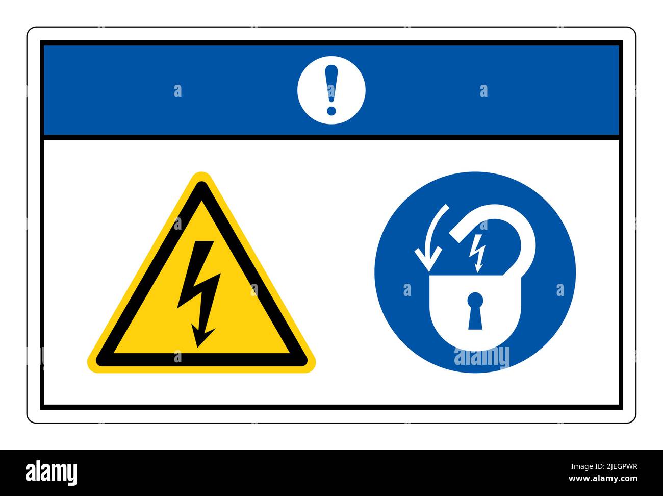 Notice Hazardous Voltage Lock Out Electrical Power Symbol Sign On White ...