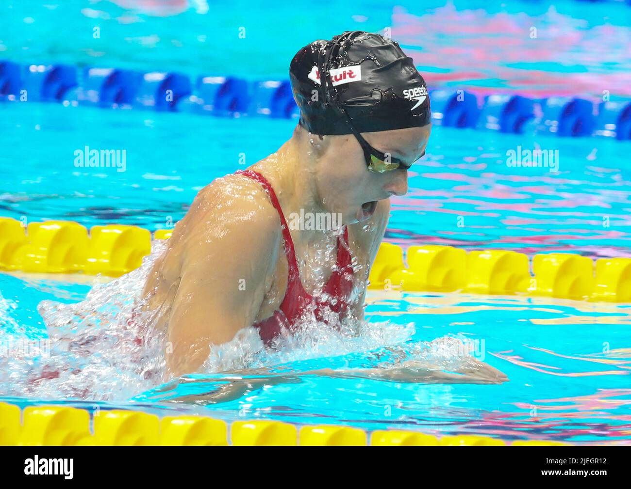 Summer McIntosh of Canada Gold medal, Final 400 M Medley Women during ...