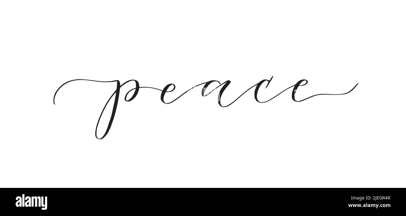 The Word Peace In Cursive