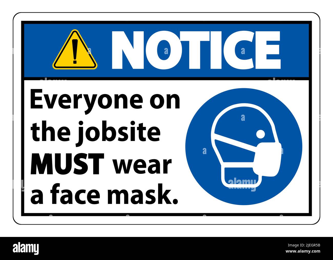 Notice Wear A Face Mask Sign Isolate On White Background Stock Vector ...