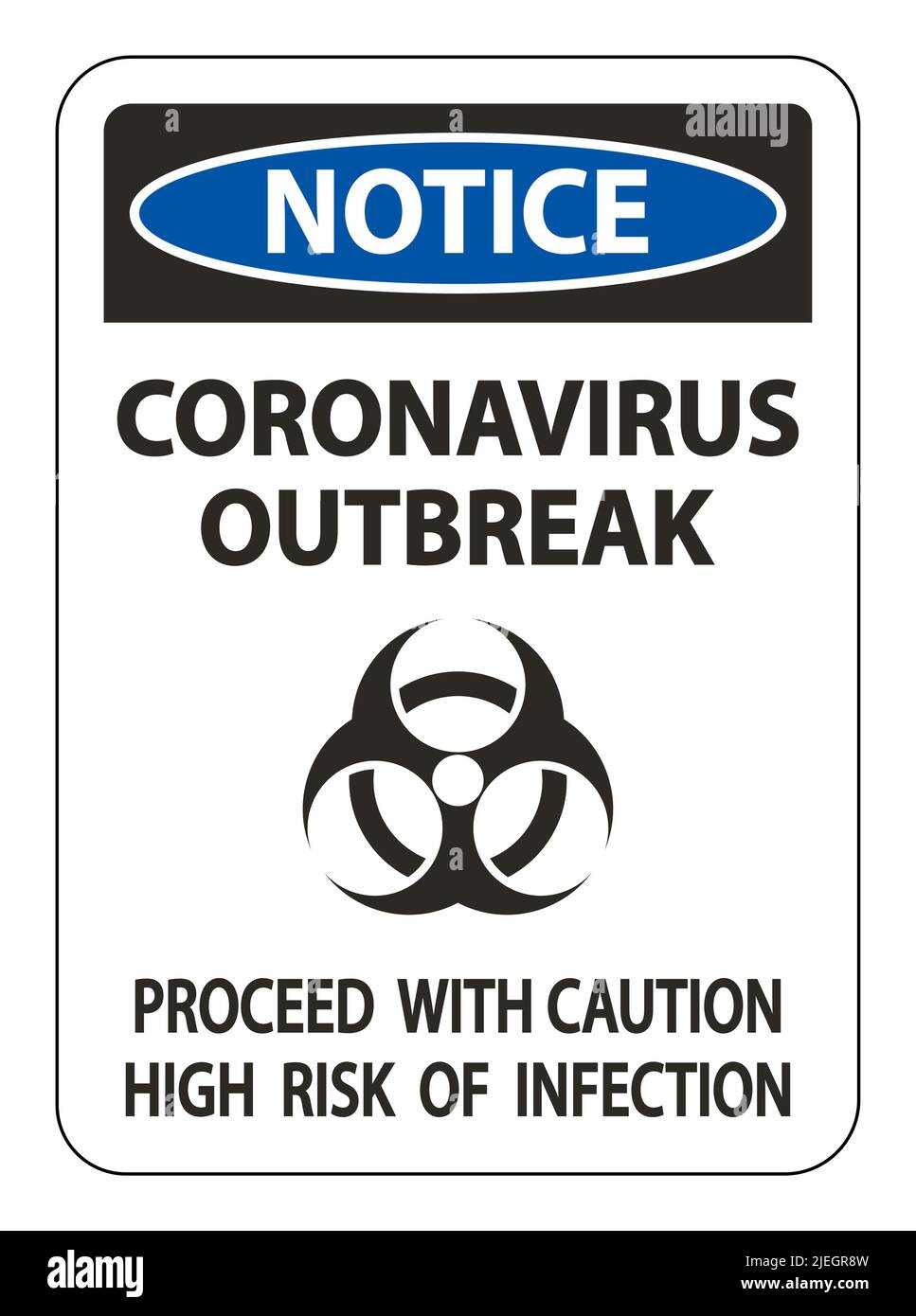 Notice Coronavirus Outbreak Sign Isolate On White Background,Vector ...
