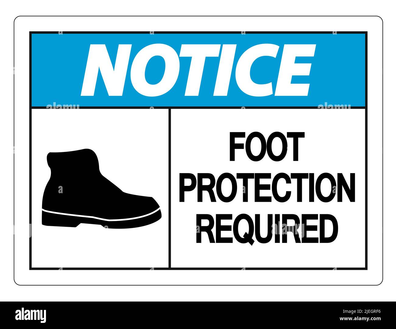 Notice Foot Protection Required Wall Sign on white background,vector ...