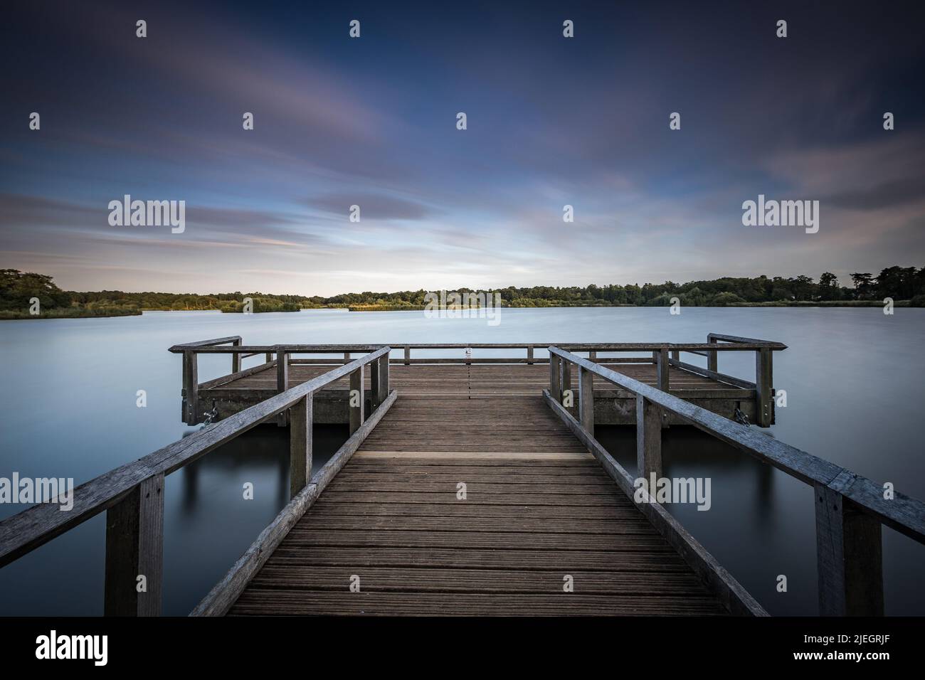Long Exposure of a Jetty in Fleet Pond Stock Photo - Alamy