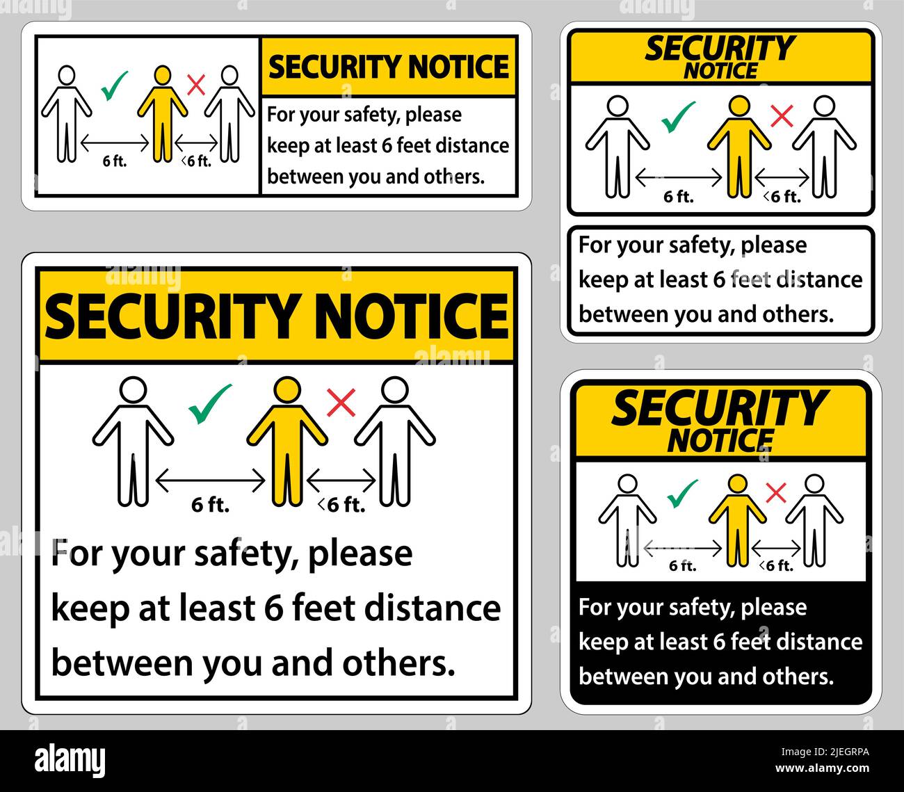Security Notice Keep 6 Feet Distance,For your safety,please keep at ...