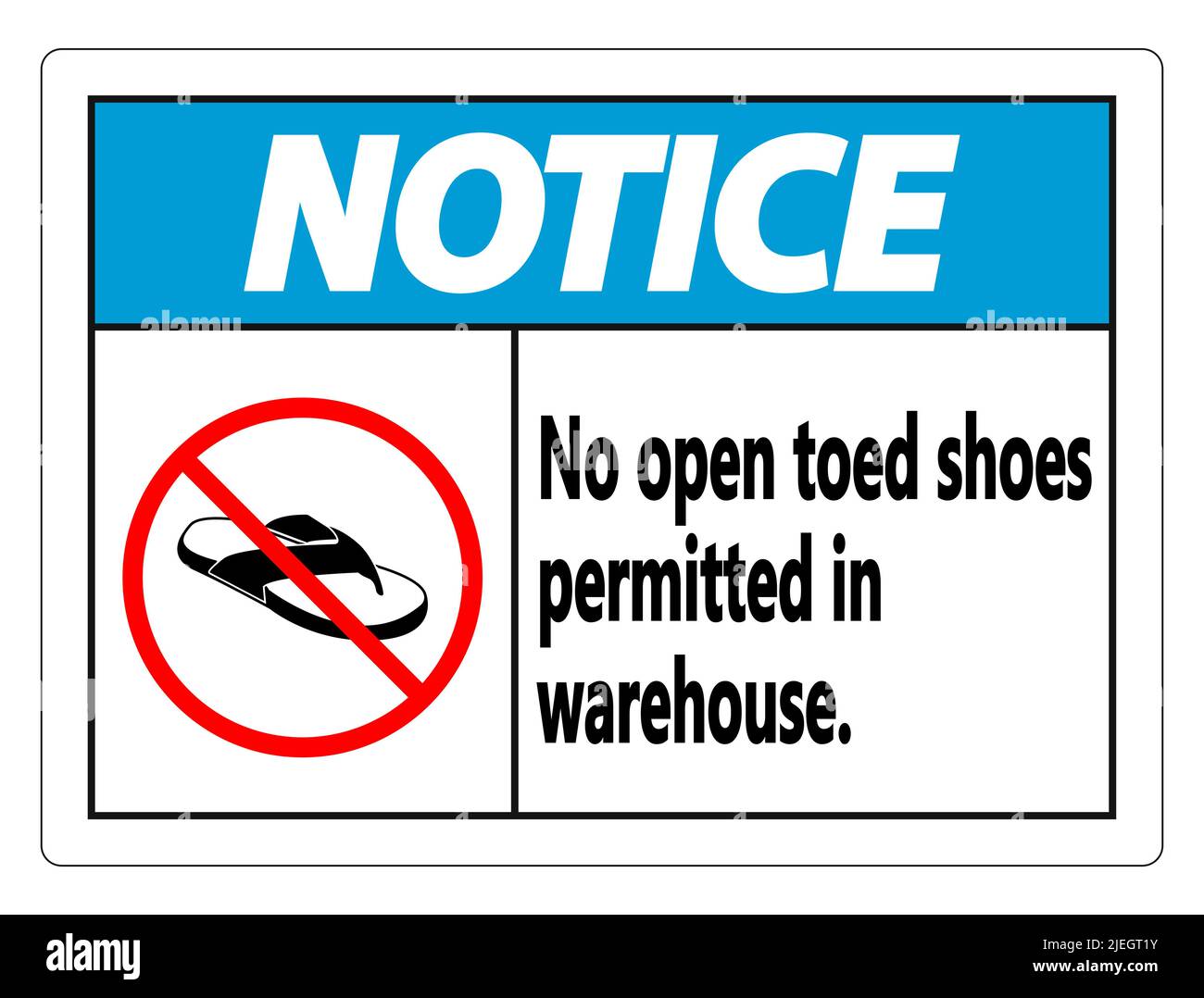Notice No Open Toed Shoes Sign on white background,vector illustration ...