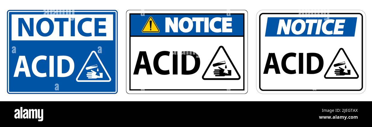 Label Acid Notice Sign On White Background Stock Vector Image & Art - Alamy