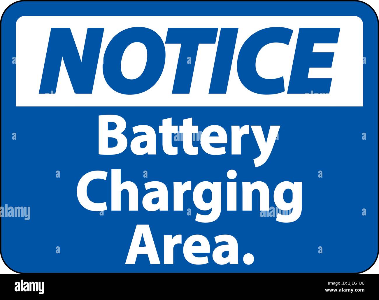 Notice Battery Charging Area Sign On White Background Stock Vector ...