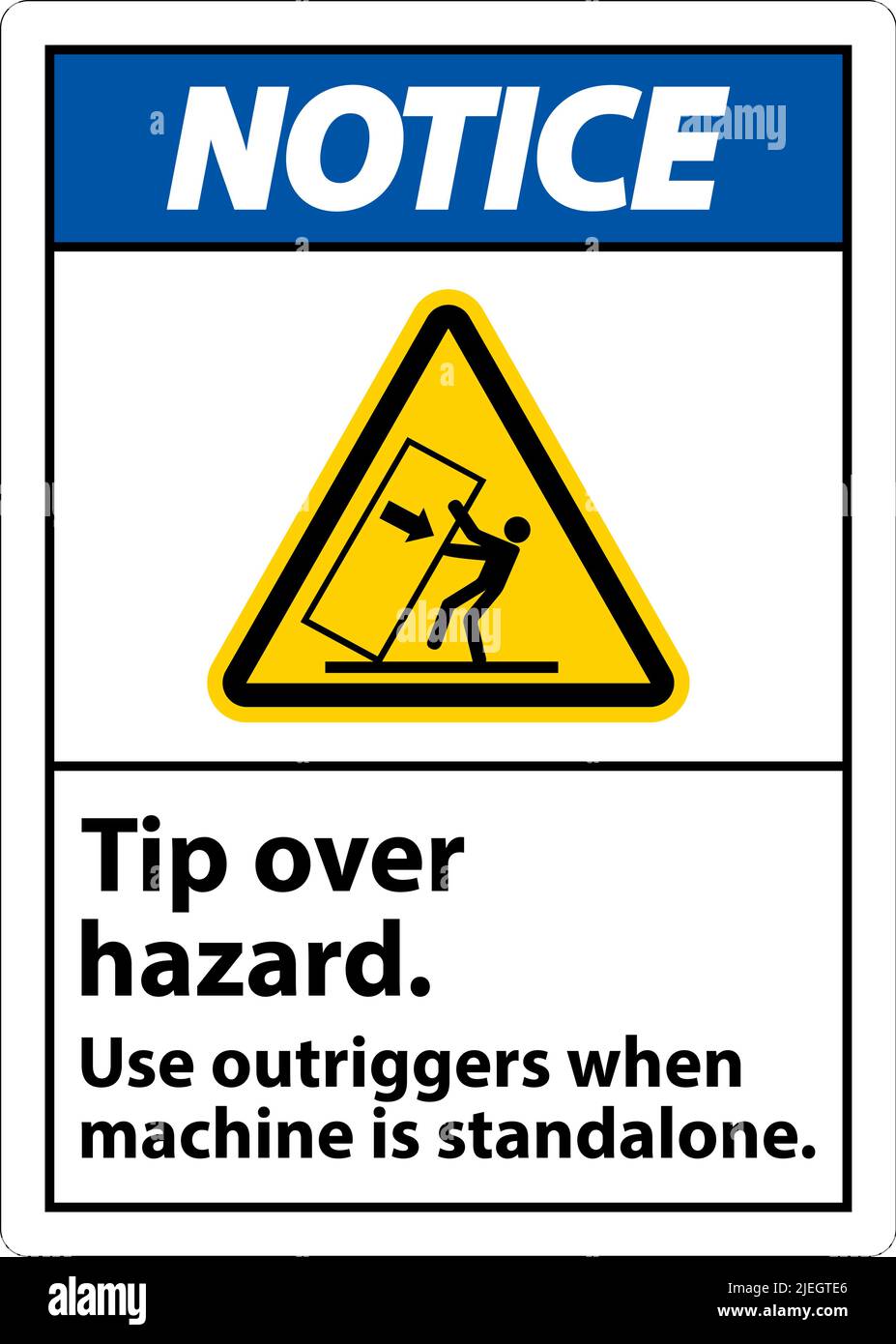 Notice Tip Over Hazard Use Outriggers Label On White Background Stock ...