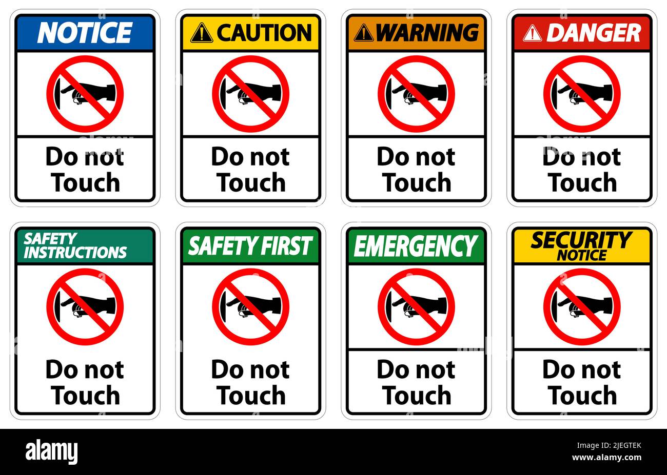 do not touch sign label on transparent background Stock Vector Image ...