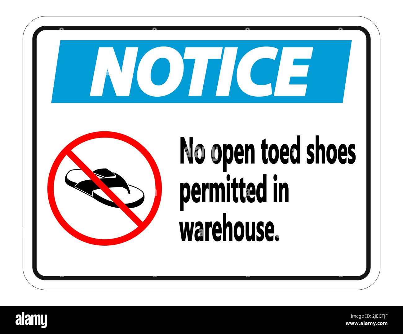Notice No Open Toed Shoes Sign on white background,vector illustration ...