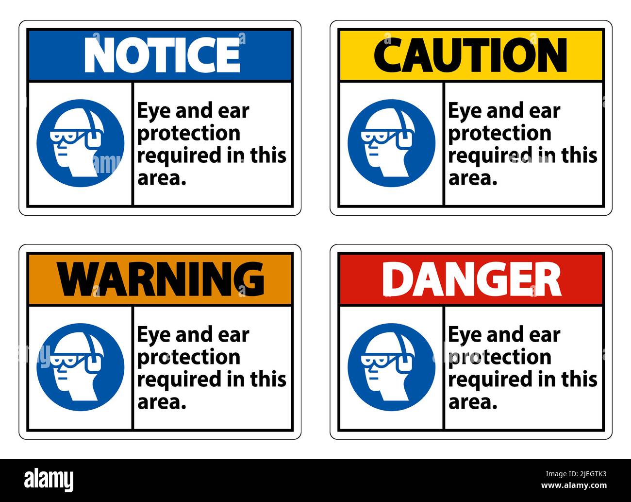 Warning Sign Eye And Ear Protection Required In This Area Stock Vector ...