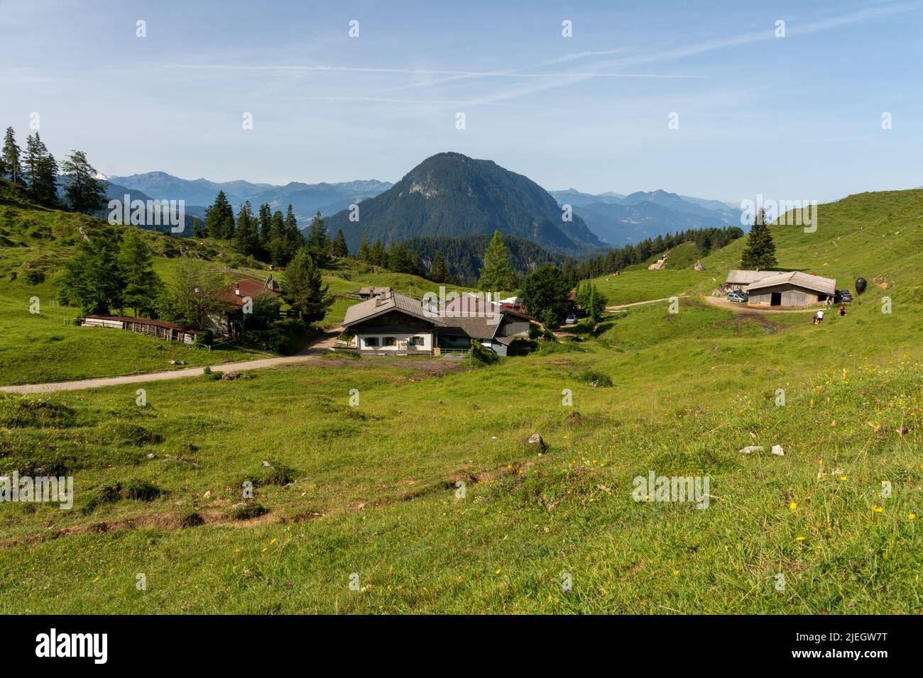 Scheffau, Austria - June 18, 2022: Mountain pasture of Walleralm Stock ...