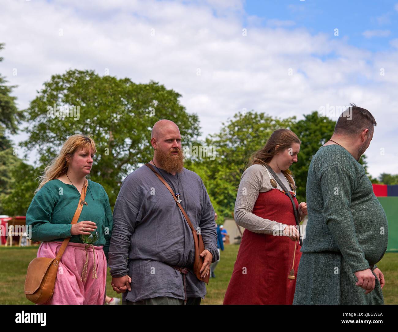 Authentic dressed people at a reenactment event Stock Photo - Alamy