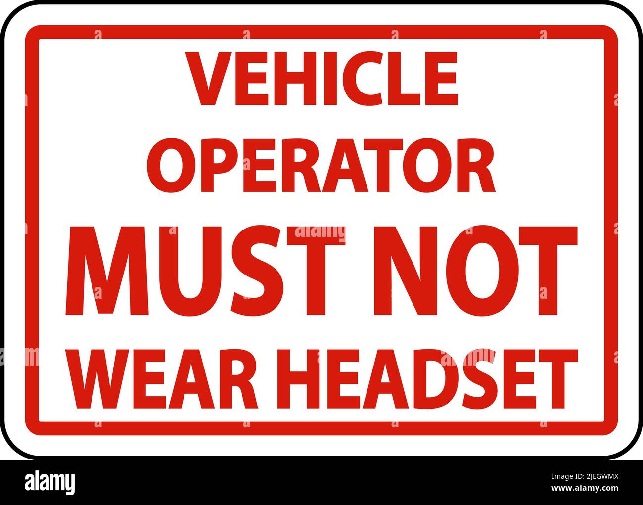 Must Not Wear Headset Label Sign On White Background Stock Vector Image ...