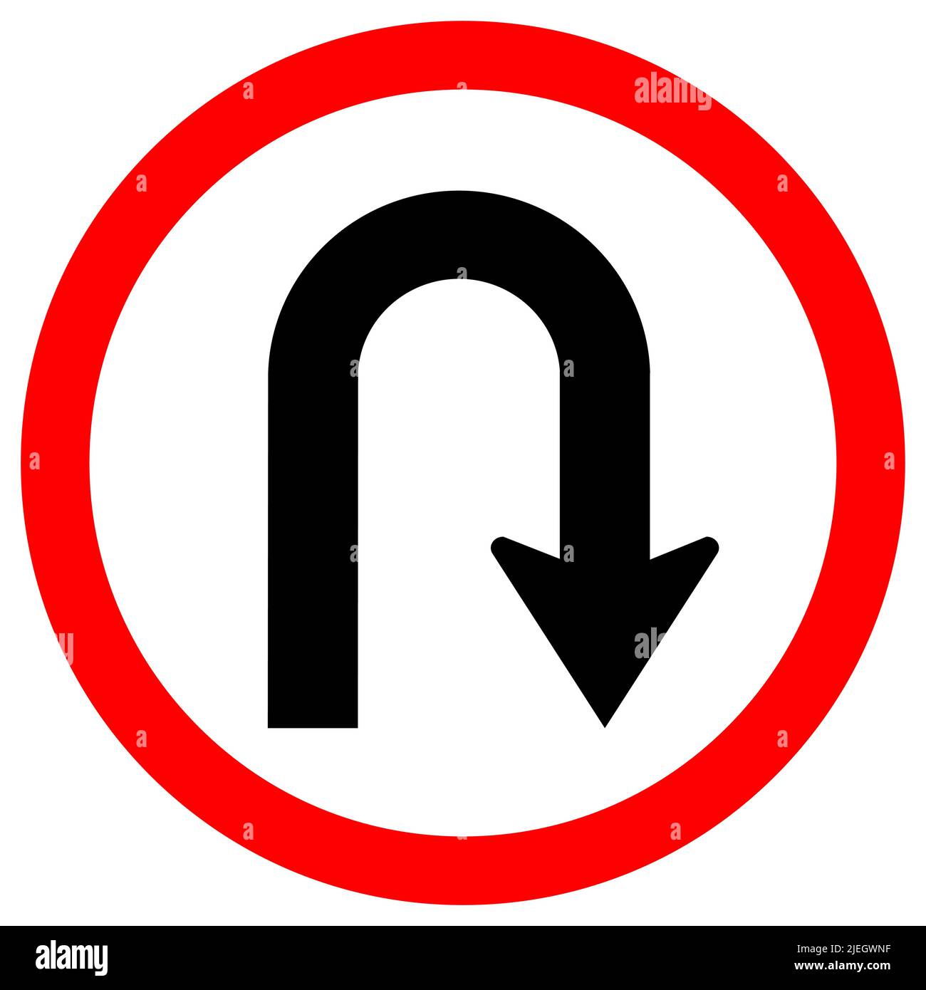 U-Turn Left Traffic Road Sign Isolate On White Background,Vector ...