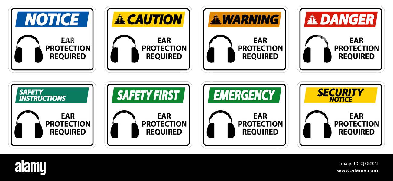 Ear Protection Required Symbol Sign Isolate on transparent Background ...