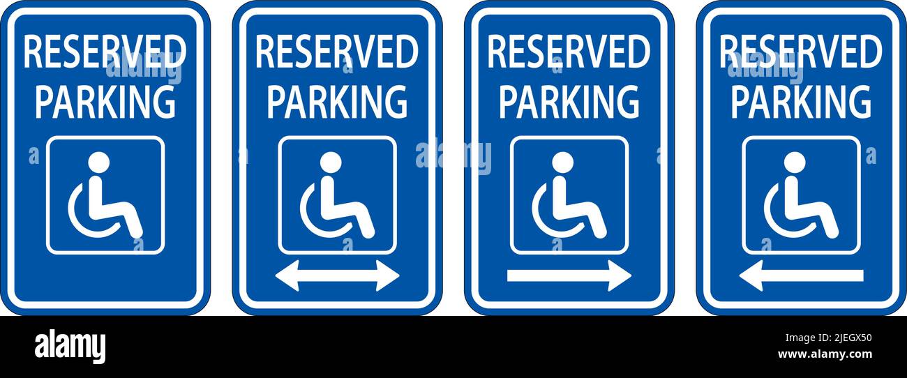 Accessible Reserved Parking Sign On White Background Stock Vector Image ...
