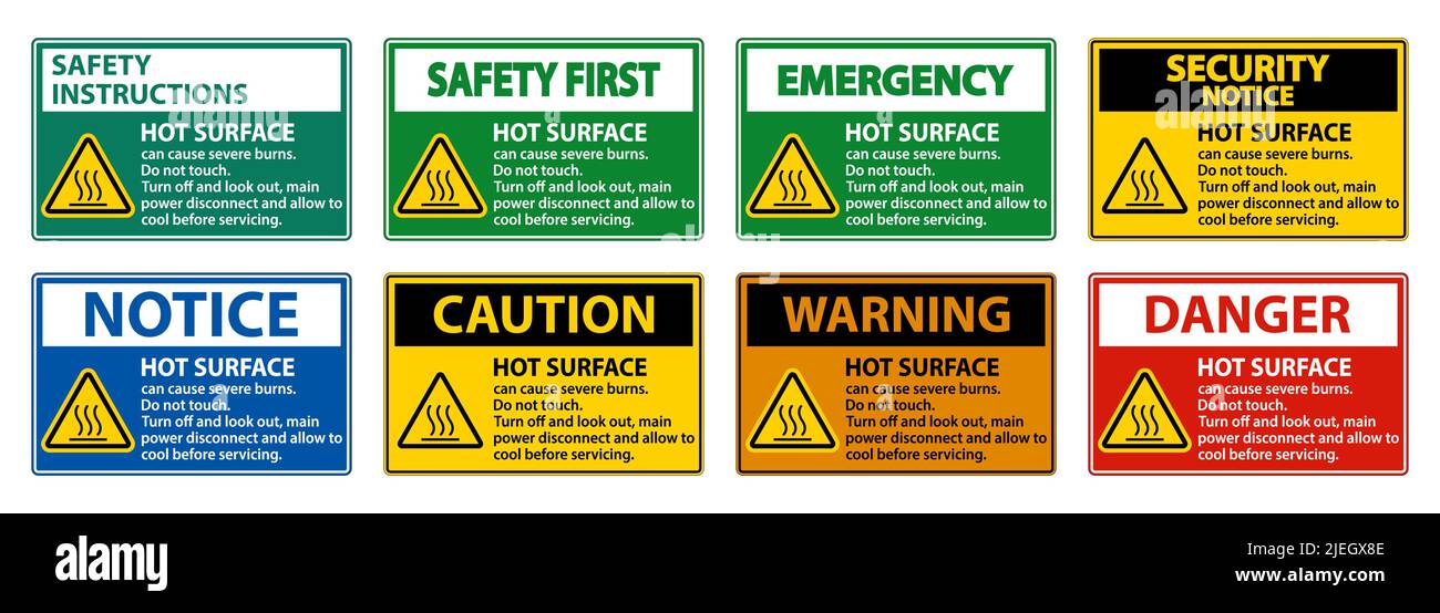 Hot surface sign on white background Stock Vector Image & Art - Alamy