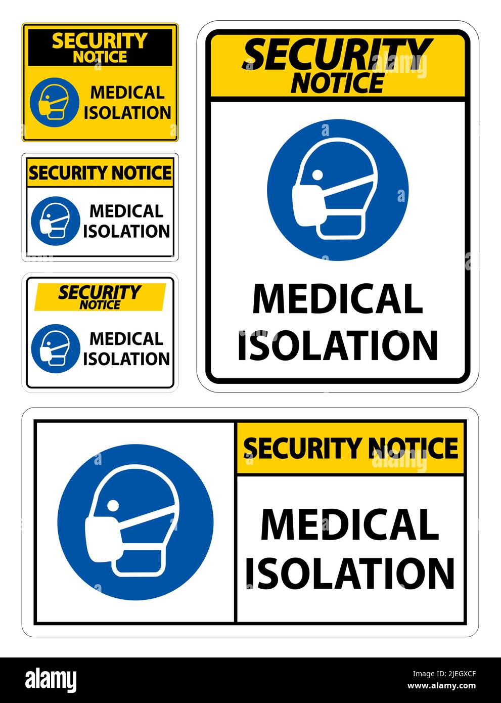 Security Notice Medical Isolation Sign Isolate On White Background ...