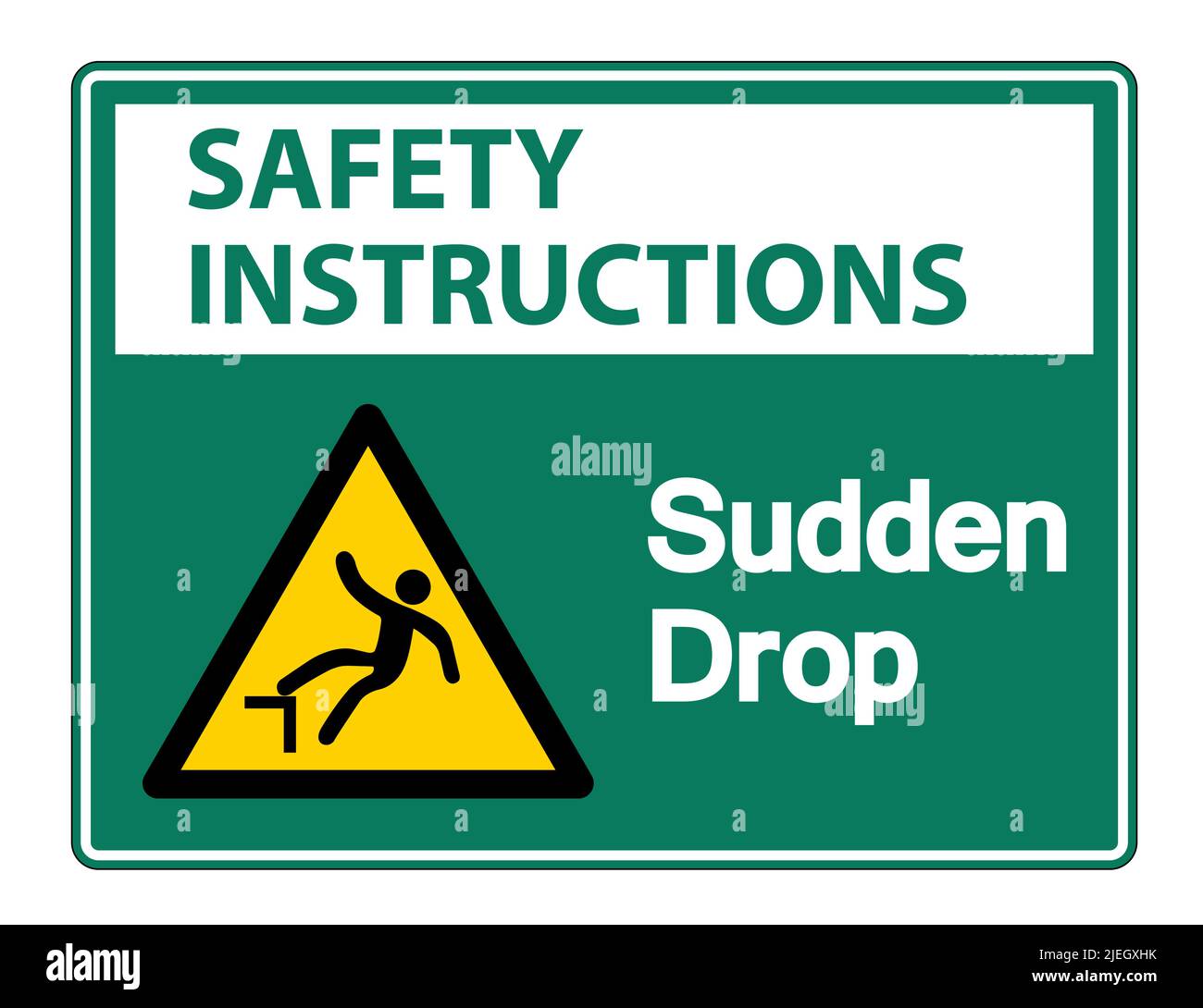 Safety instructions Sudden Drop Symbol Sign On White Background,Vector ...