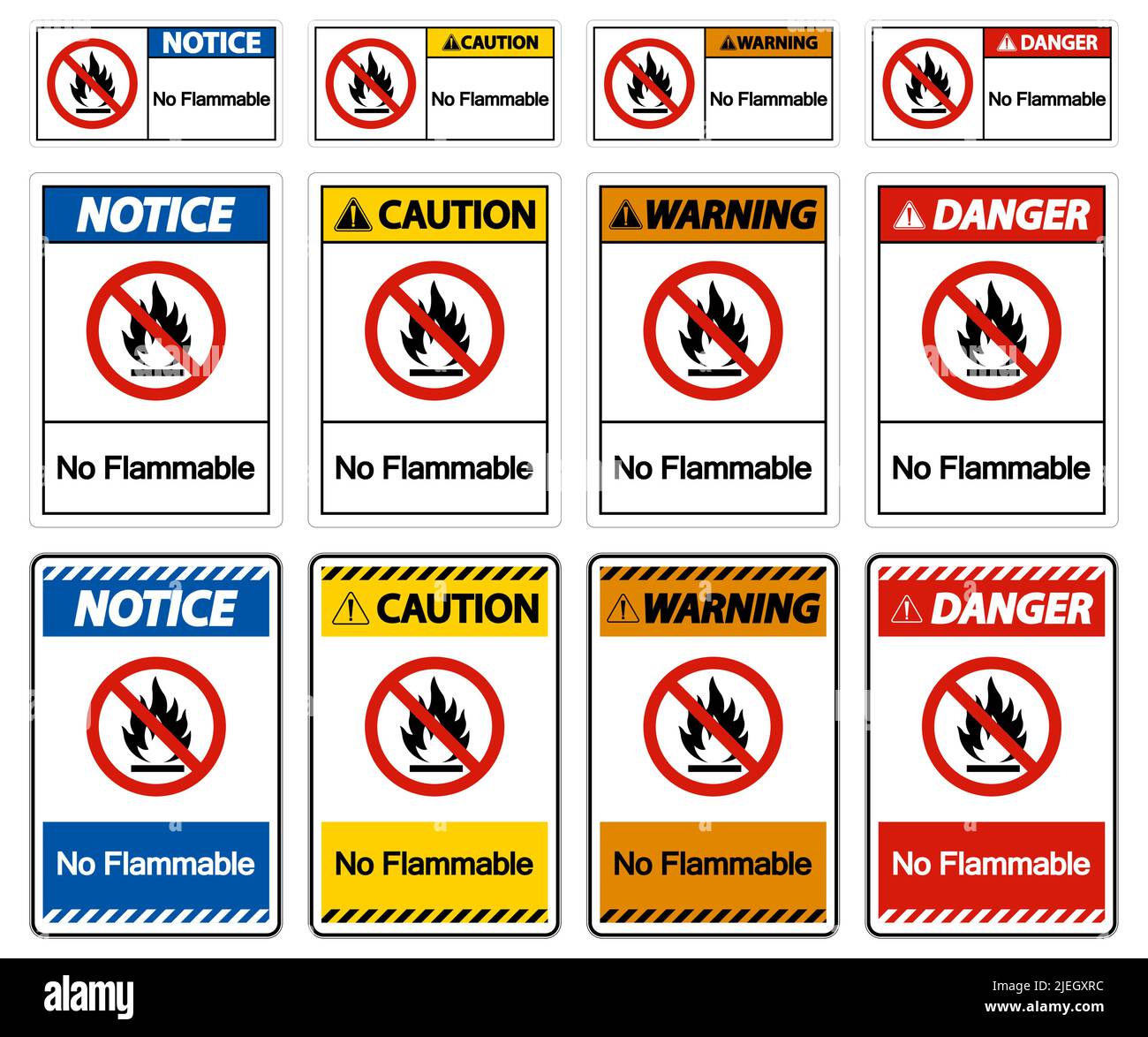 Warning No Flammable Symbol Sign On White Background Stock Vector Image ...