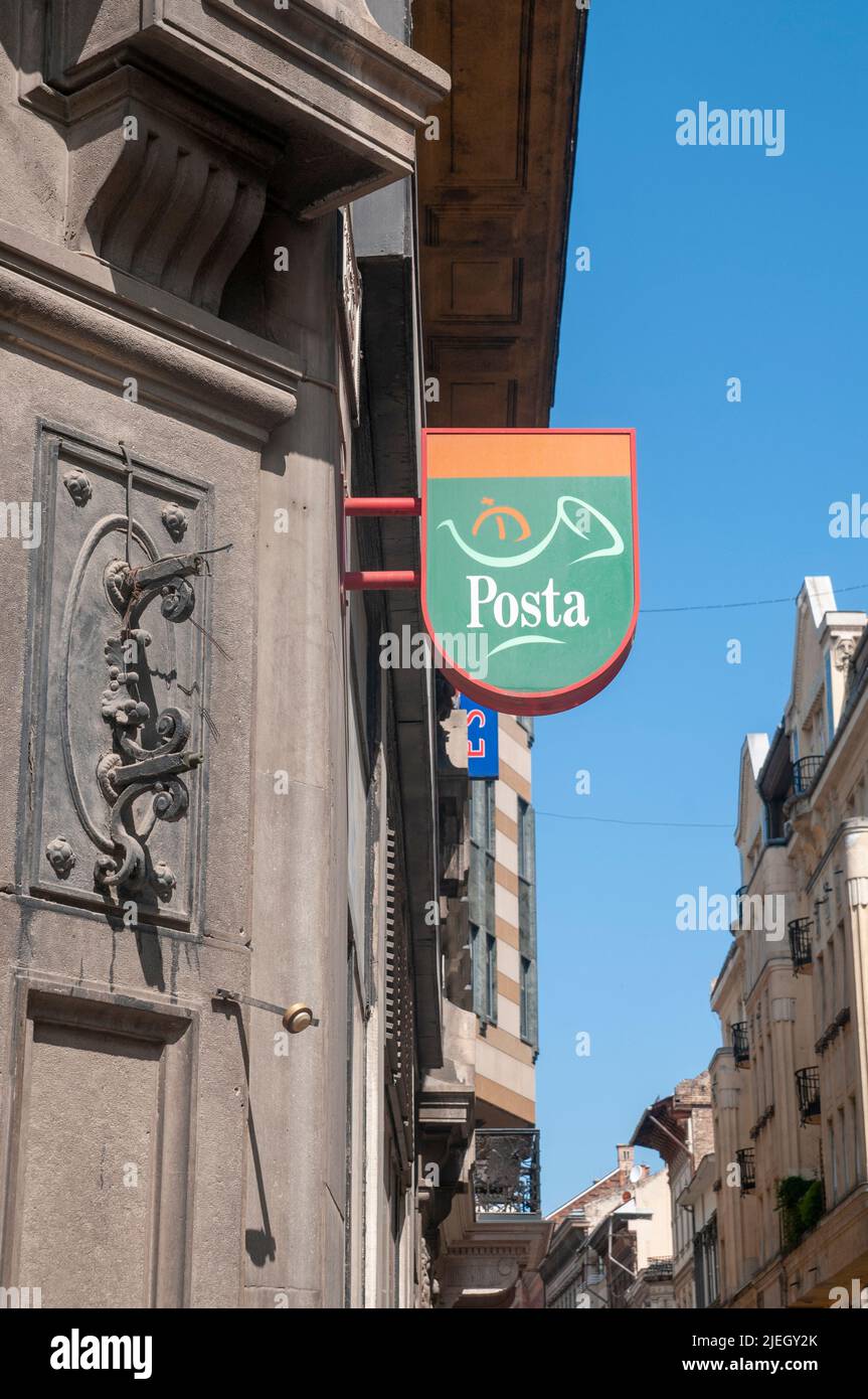 Budapest, Hungary, Post Office sign Stock Photo - Alamy