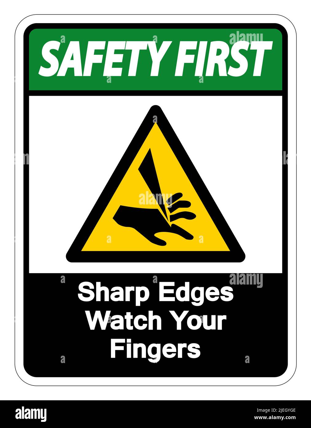 Safety first Sharp Edges Watch Your Fingers Symbol Sign Isolate On ...