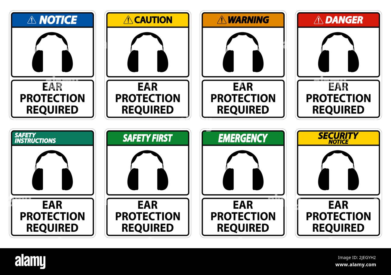 Ear Protection Required Symbol Sign Isolate on transparent Background ...