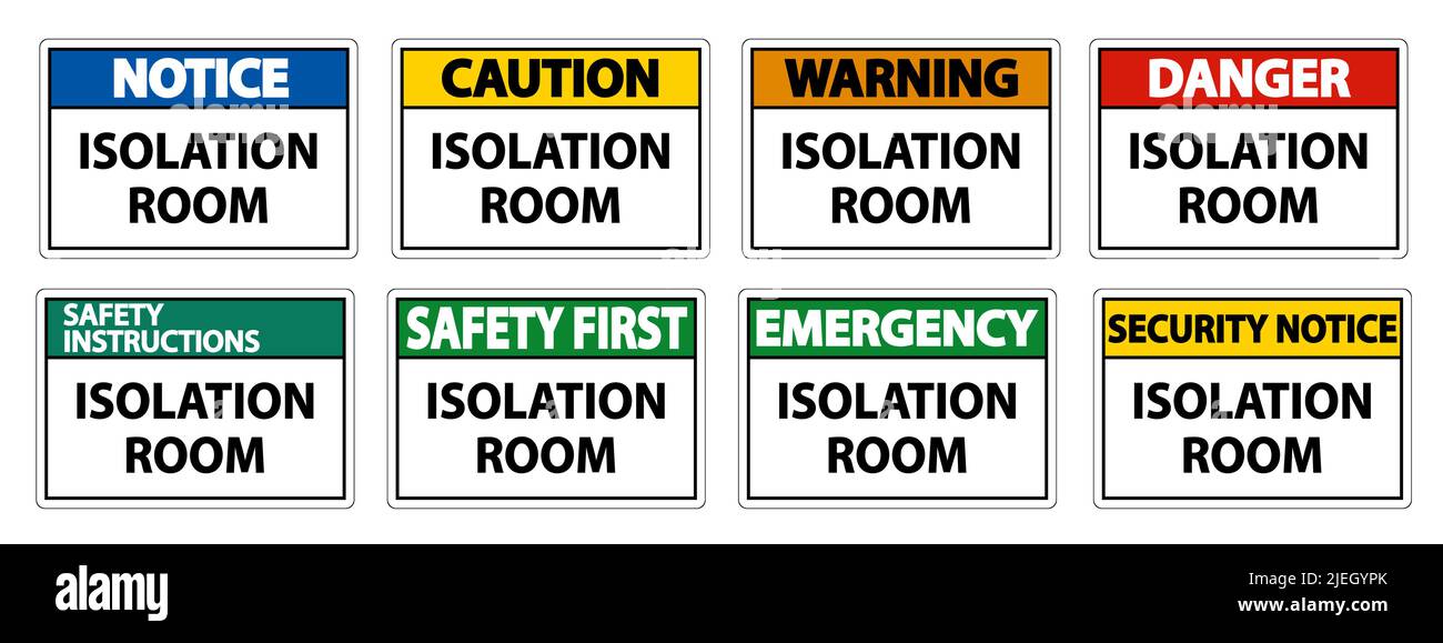 Set Isolation room Sign Isolate On White Background,Vector Illustration ...